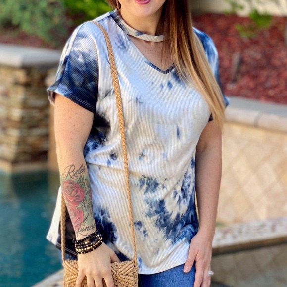 Blumin | Tops | Tie Dye Keyhole Cutout Top | Poshmark